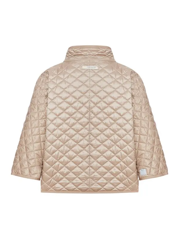 Max Mara Delfina Quilted High Neck Coat - Nude