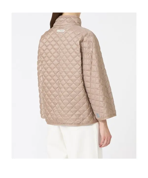 Max Mara Delfina Quilted High Neck Coat - Nude