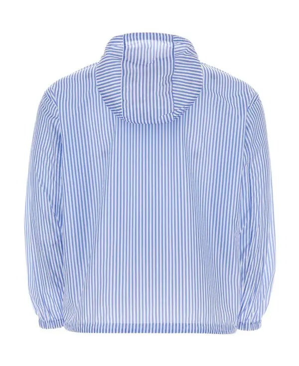 Prada Striped Hooded Windbreaker
