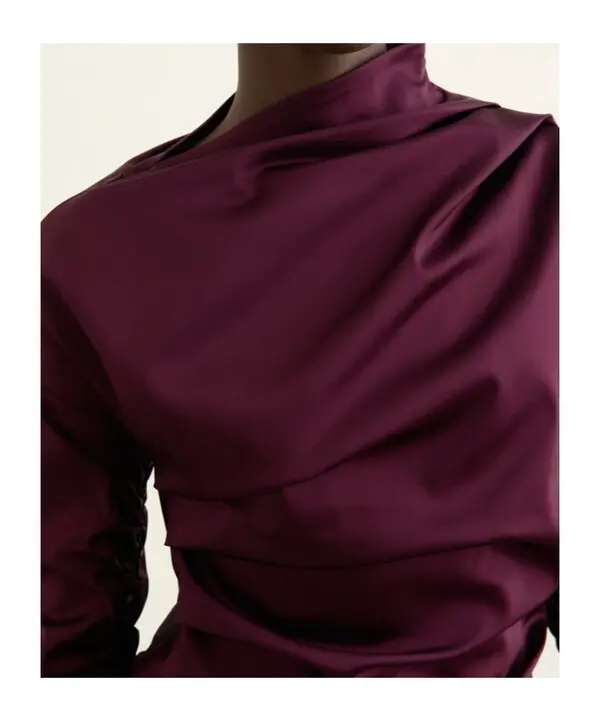 GANNI Pleated Long Sleeve Top - Black
