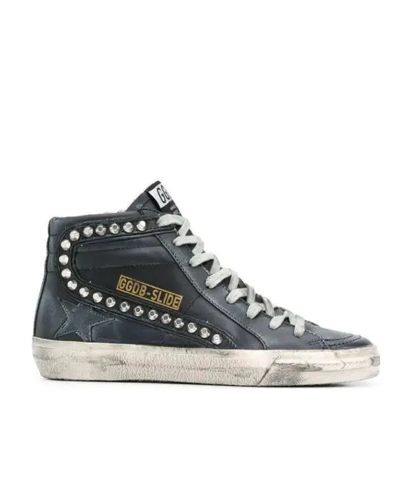GOLDEN GOOSE Distressed High-top Sneakers - Black