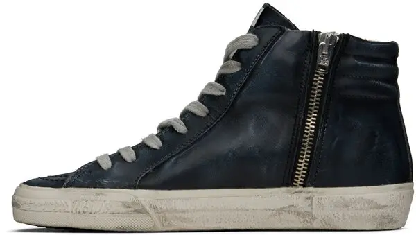 GOLDEN GOOSE Distressed High-top Sneakers - Black