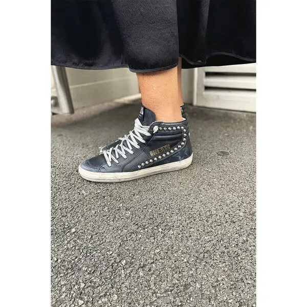 GOLDEN GOOSE Distressed High-top Sneakers - Black