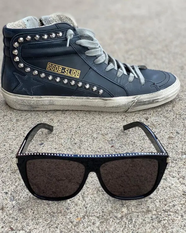 GOLDEN GOOSE Distressed High-top Sneakers - Black