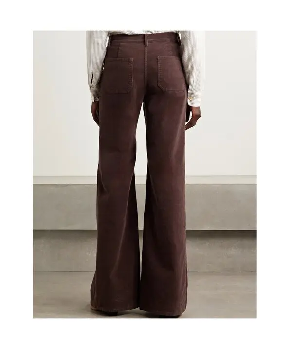 NILI LOTAN Florence Corduroy Wide-leg Trousers - Brown