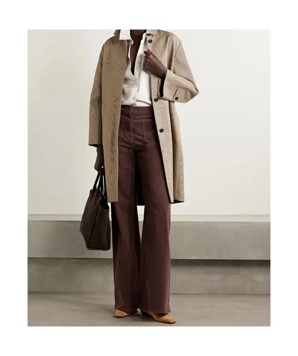 NILI LOTAN Florence Corduroy Wide-leg Trousers - Brown