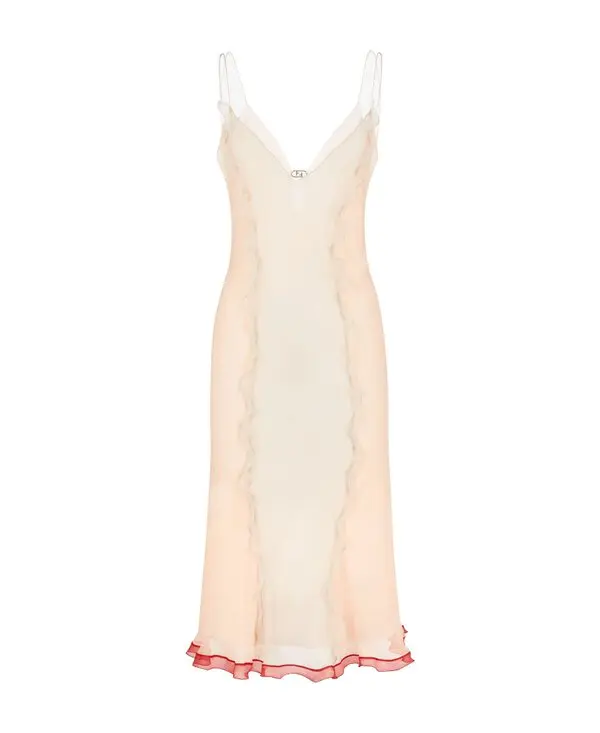 Fendi Ruffled Buckle-detailed Mini Dress - Pink