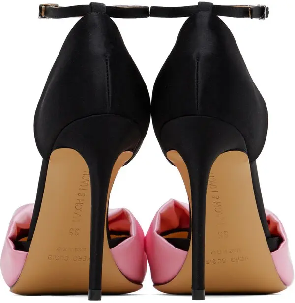 MACHMACH Mach & Mach Bow Detailed Pointed Toe Pumps With Ankle Strap