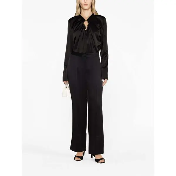 LANVIN Draped Eyelet Detail Blouse