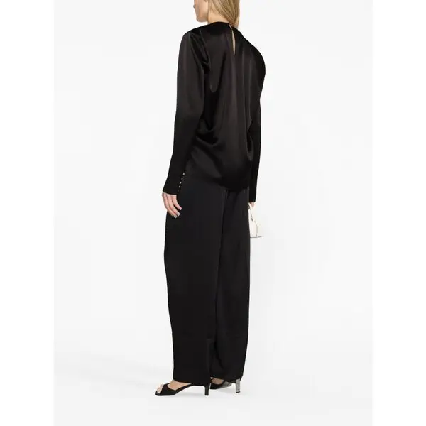 LANVIN Draped Eyelet Detail Blouse