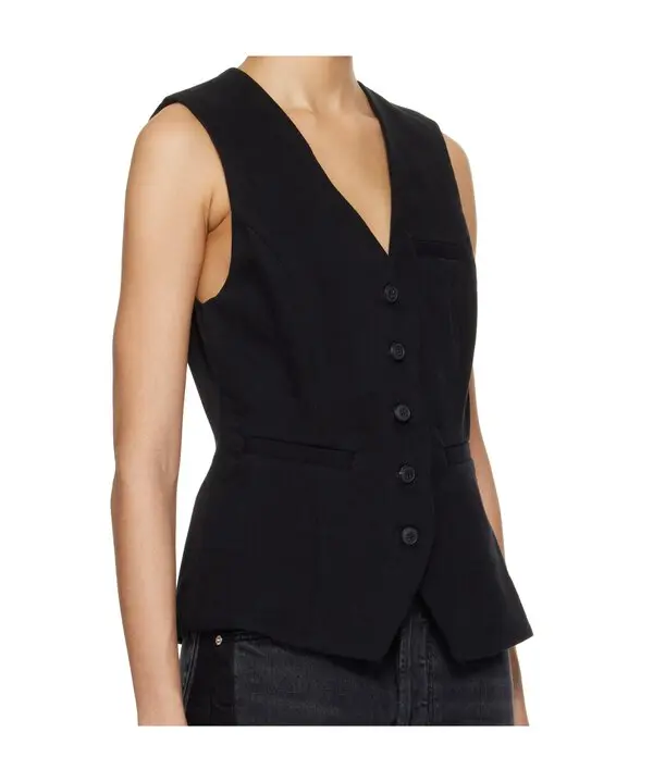 Citizens Of Humanity V-neck Sleeveless Vest With Welt Pockets