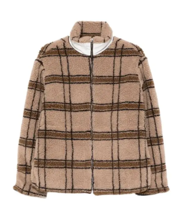RANRA Plaid Zip-up Fleece Jacket
