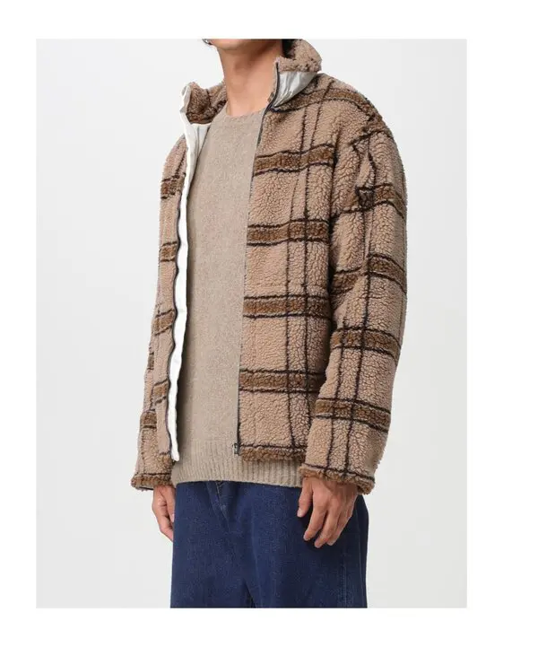 RANRA Plaid Zip-up Fleece Jacket