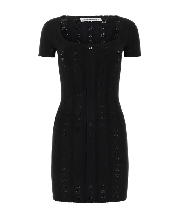 Alexander Wang Short-sleeve Pointelle Knit Dress