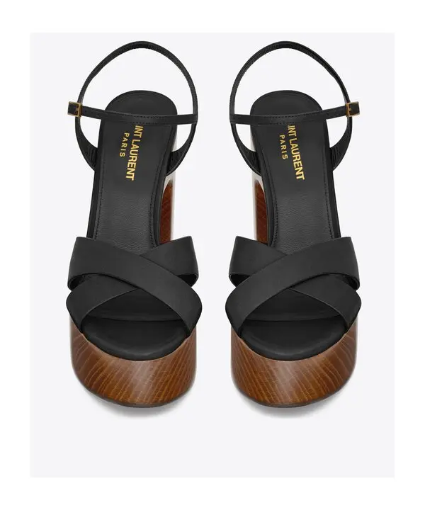 Saint Laurent Bianca Platform Sandals - Black