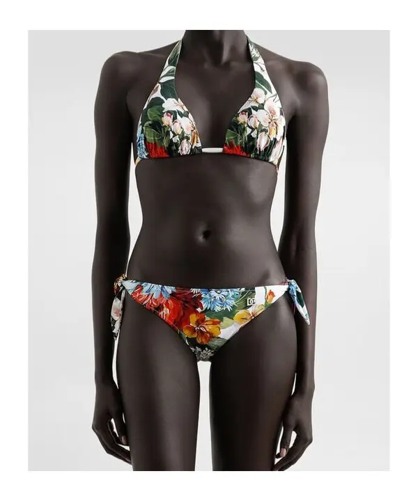 Dolce & Gabbana Floral Print Triangle Bikini - Multi-color