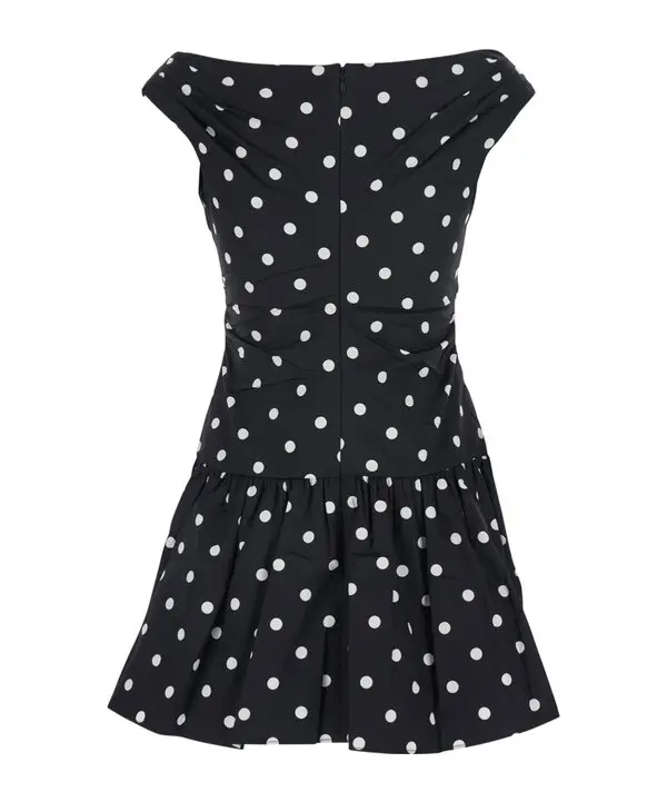 SELF-PORTRAIT Polka Dot Mini Dress - Black