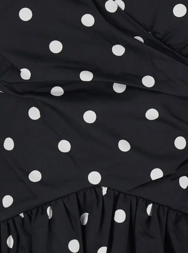 SELF-PORTRAIT Polka Dot Mini Dress - Black
