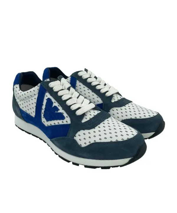 Emporio Armani Perforated Suede Lace-up Sneakers