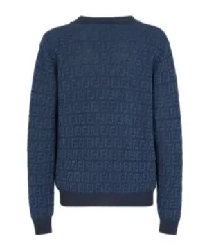 Fendi Ff Motif Regular Fit Cardigan - Blue