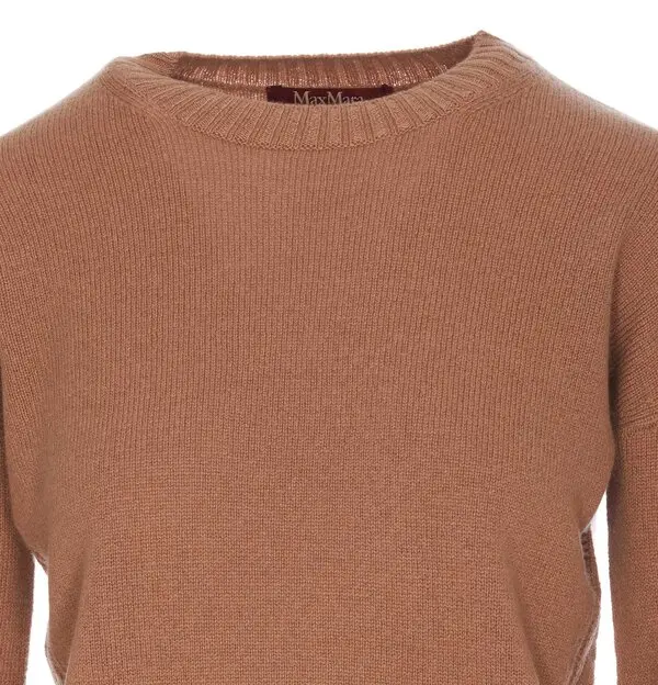 Max Mara Long-sleeved Knitted Sweater With Rib Trim