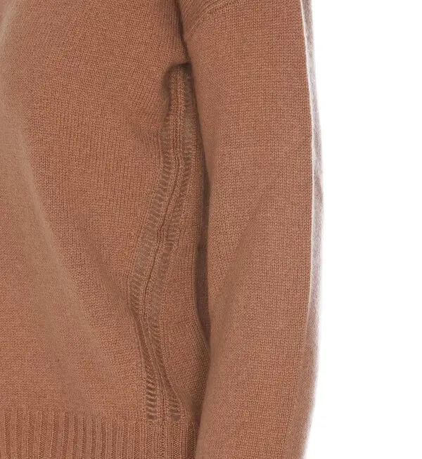 Max Mara Long-sleeved Knitted Sweater With Rib Trim