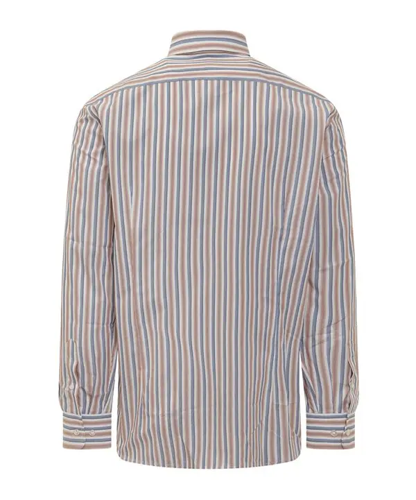 Etro Pegaso Embroidered Striped Shirt - Gray