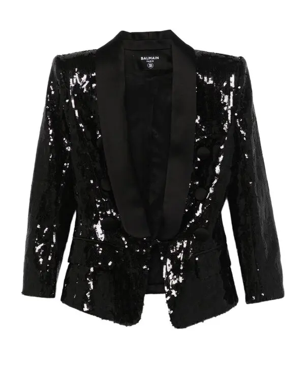 Balmain Sequined Lapel Blazer