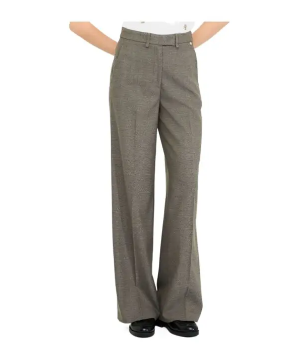 Liu Jo Belted Wide Leg Tailored Trousers - Gray