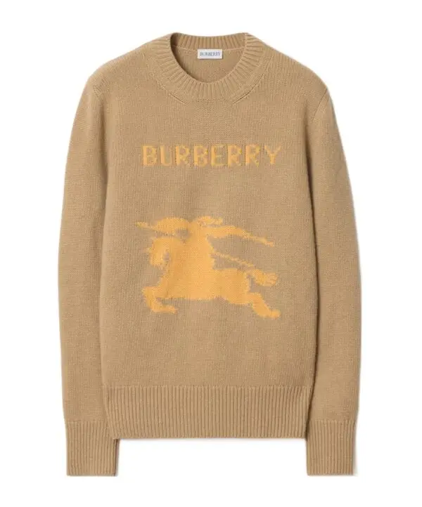 Burberry Logo Detailed Knitted Jumper - Flaxen