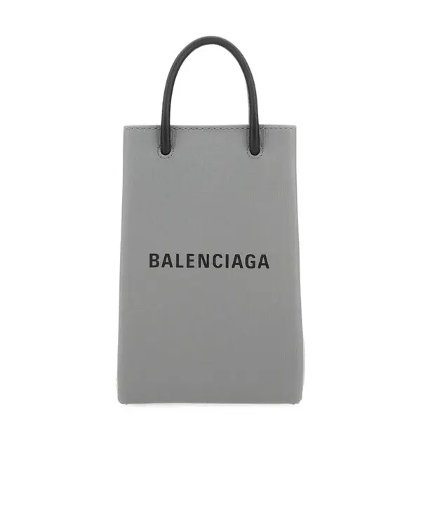 Balenciaga Logo Printed Phone Holder - Gray