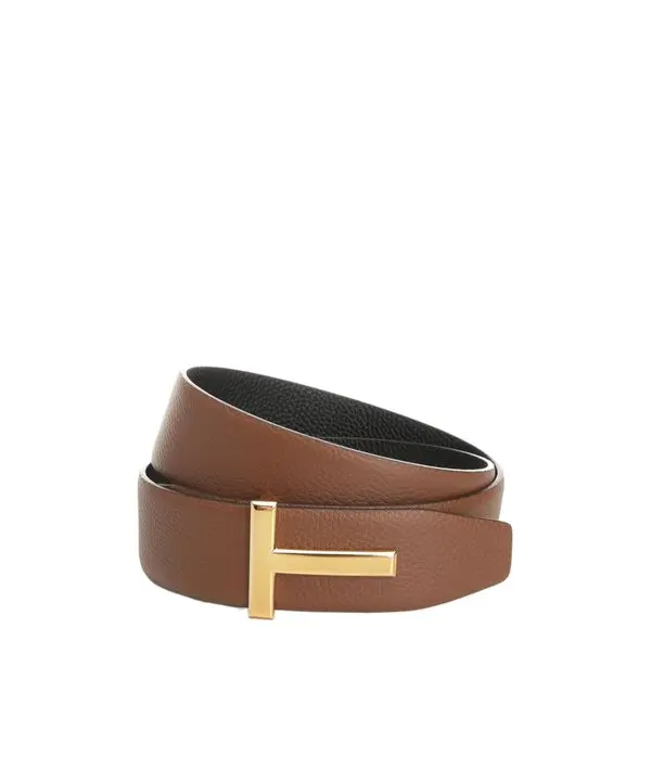 TOM FORD T Icon Reversible Belt - Brown