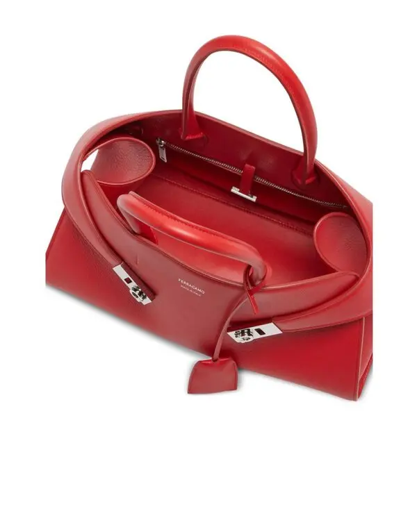 FERRAGAMO Logo Printed Tote Bag - Red