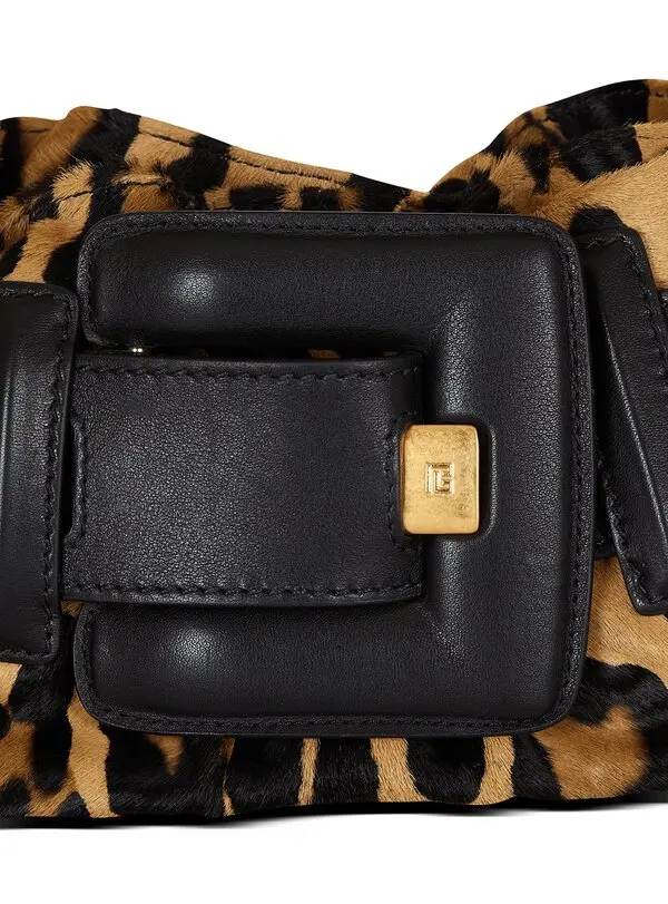 Balmain Anthem" Mini Leopard Print Ponyskin-style Bag