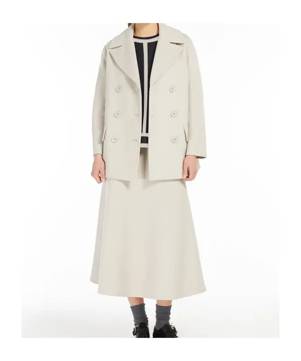 Max Mara Double-breasted Long-sleeved Jacket - Beige