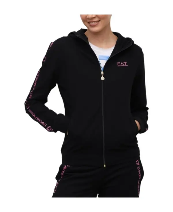 EA7 Zip-up Hooded Sweater With Logo Detailing