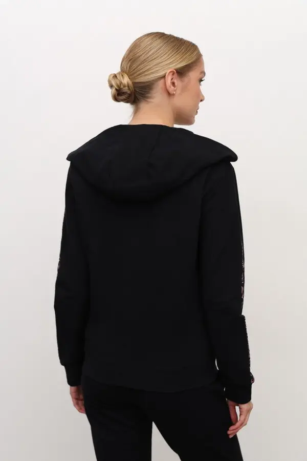EA7 Zip-up Hooded Sweater With Logo Detailing