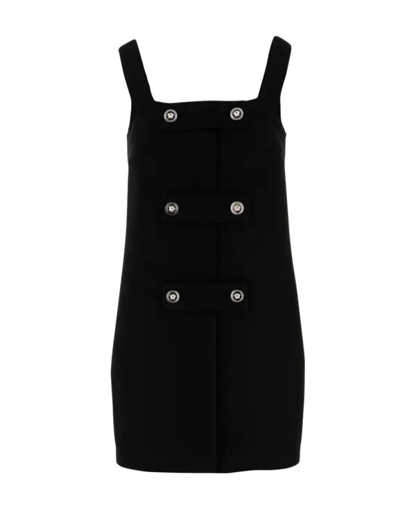 Versace Sleeveless Mini Dress With Button Detail