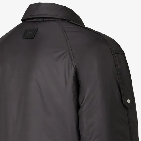 Fendi Single-breasted Gabardine Jacket With Micro Ff Detail - Black