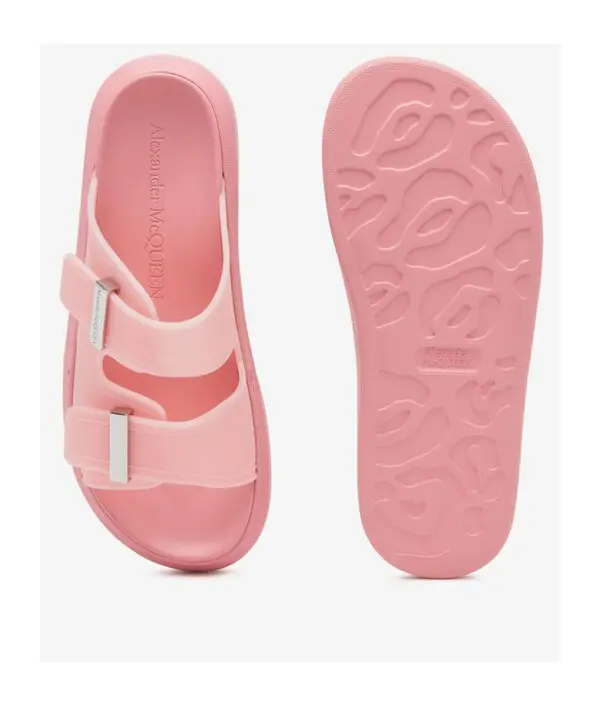 Alexander McQueen Hybrid Double Buckled Slides - Pink