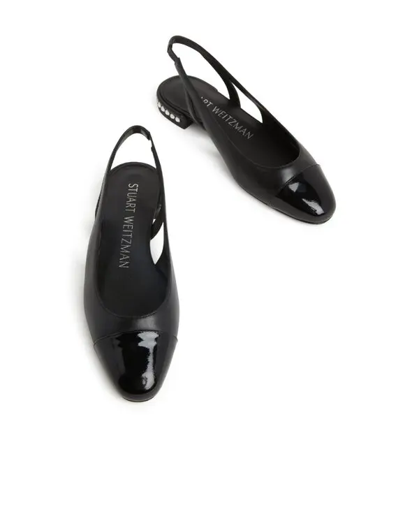 STUART WEITZMAN Slingback Ballet Flats With Embellished Heel