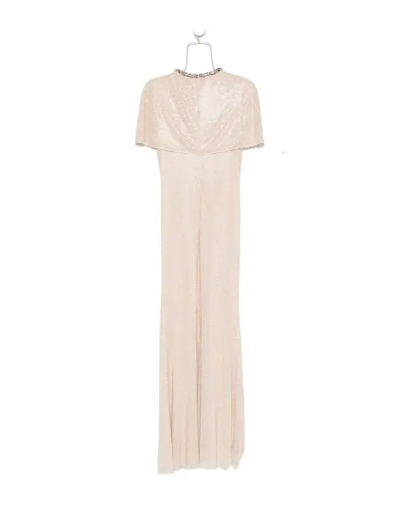 SELF-PORTRAIT Embellished Draped Maxi Dress - Champ