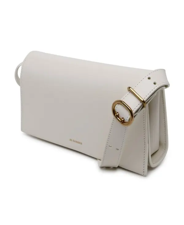JIL SANDER Logo Embossed Foldover Crossbody Bag