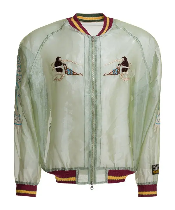 Kapital Sheer Pearl Mosquito Guard Bomber Jacket - Gray