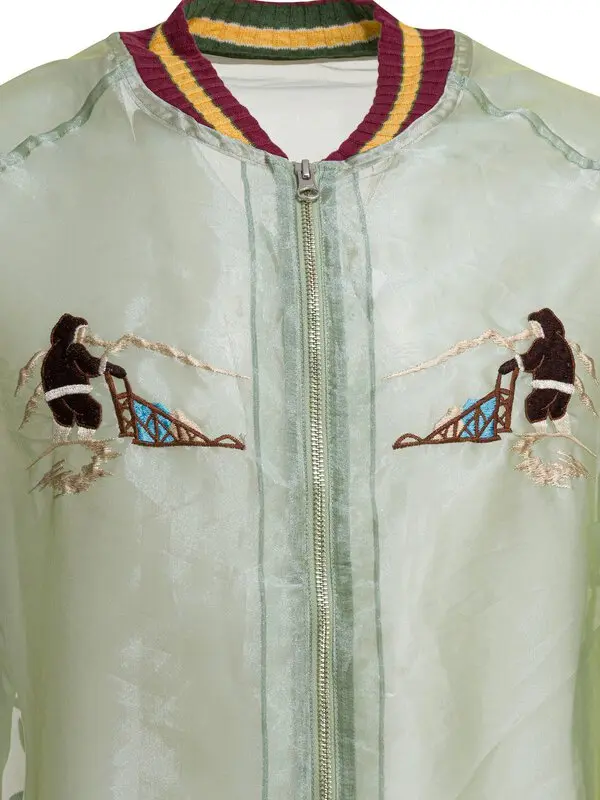Kapital Sheer Pearl Mosquito Guard Bomber Jacket - Gray
