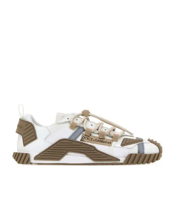 Dolce & Gabbana Panelled Sneakers With Drawstring Fastening - White