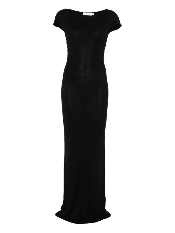 AYA MUSE Fine-ribbed Maxi Dress - Black