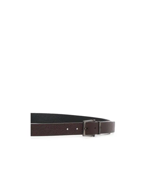 FERRAGAMO Reversible Leather Belt - Black