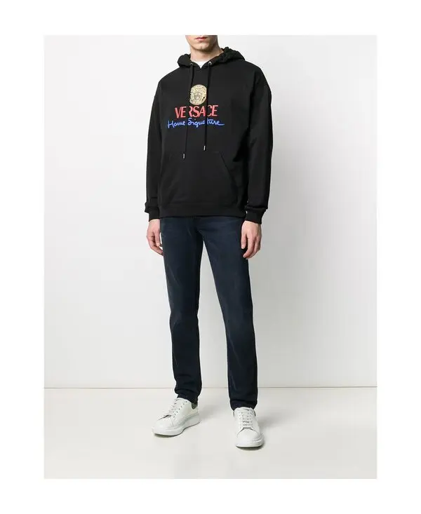 Versace Logo Print Hooded Sweatshirt
