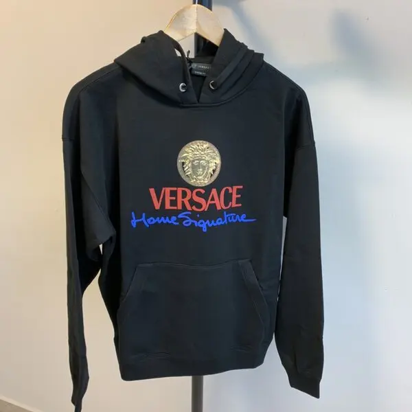 Versace Logo Print Hooded Sweatshirt